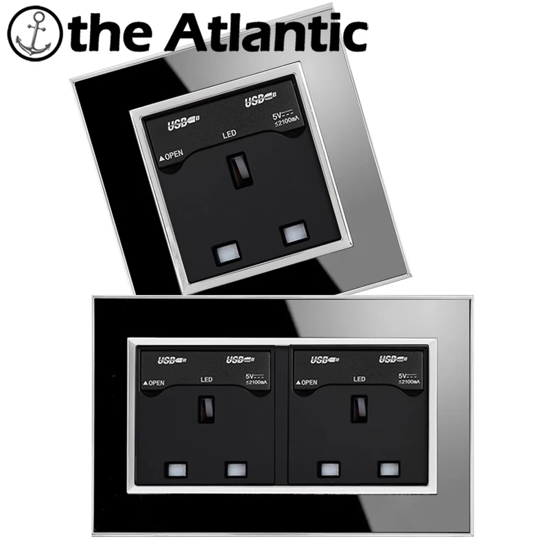 Atlantic UK Standar Socket Dinding Outlet Listrik 146/86 Jenis Dengan 4 ...