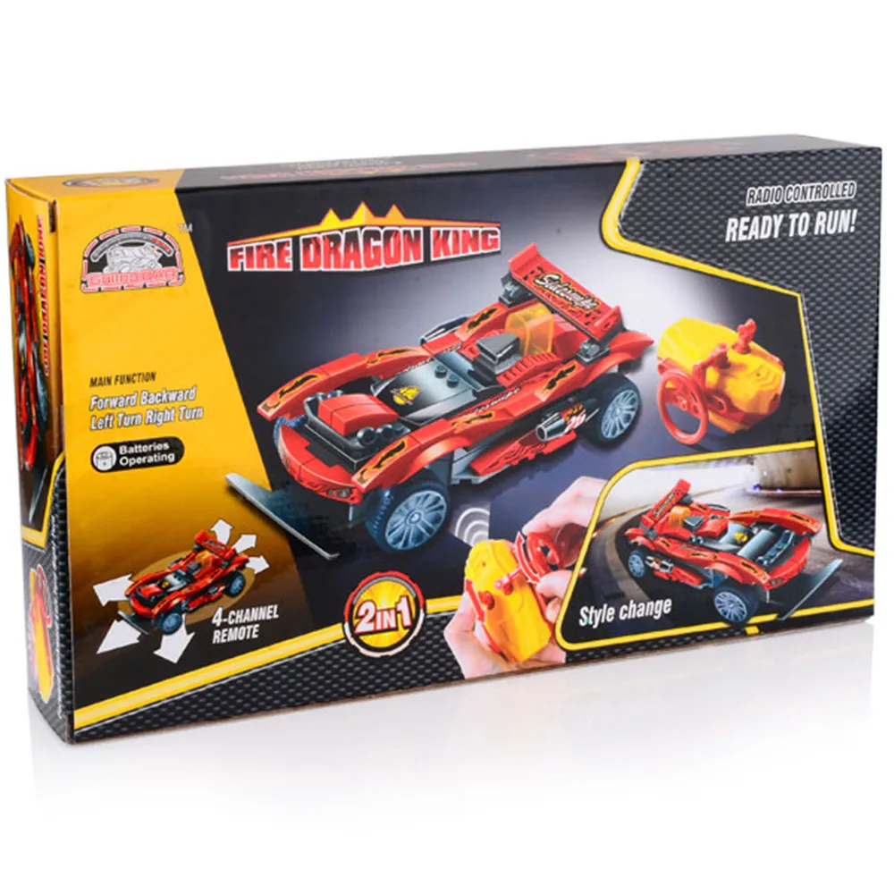 DIY 81Pcs Remote Control Building Blocks Fire Dragon King Scale Models ...