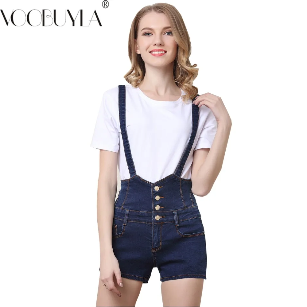 Voobuyla 2017 Summer High Waist Denim Shorts Women Slim Strap Shorts ...