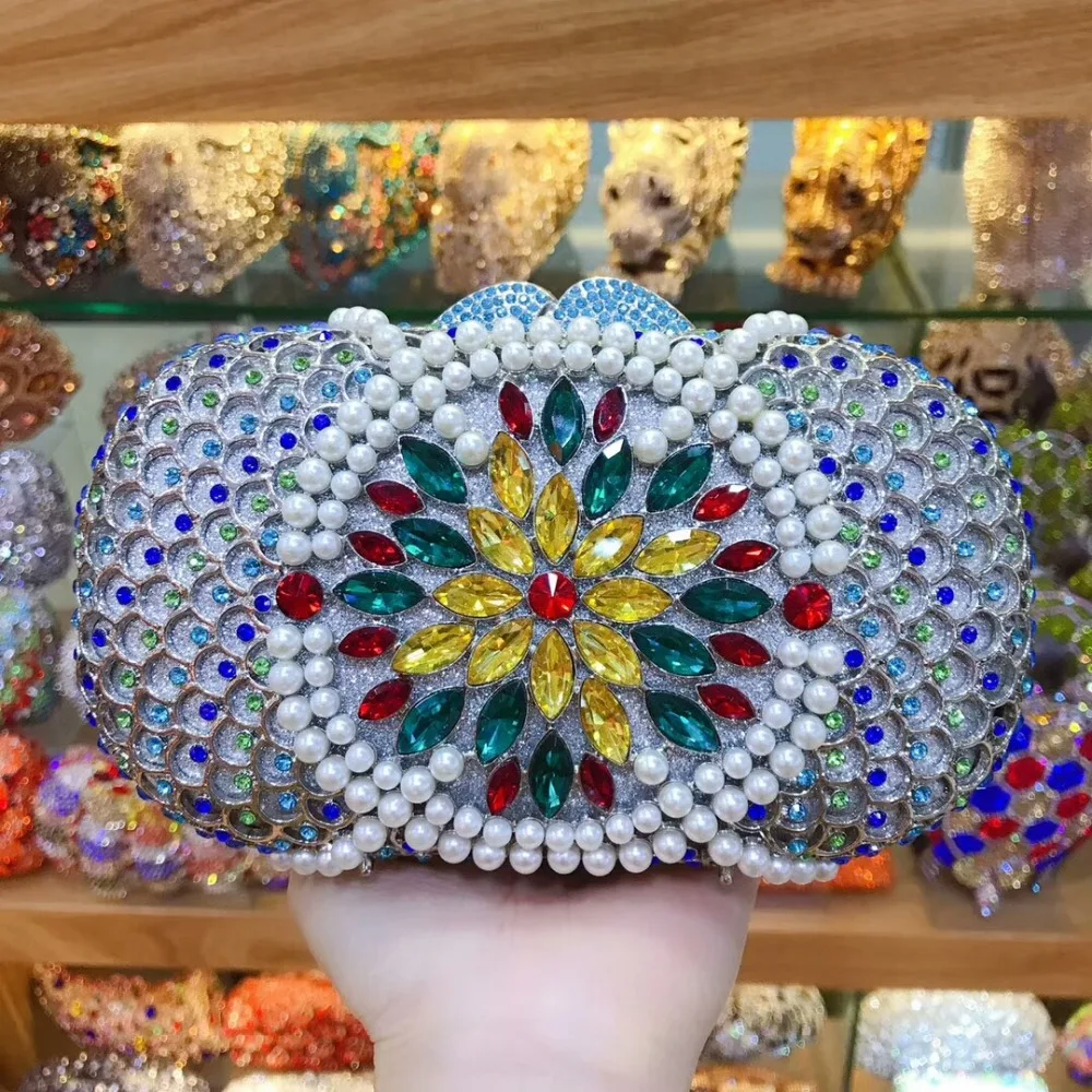XIYUAN BRAND Colorful Bling Shiny Crystal Evening Clutch purse Bag ...