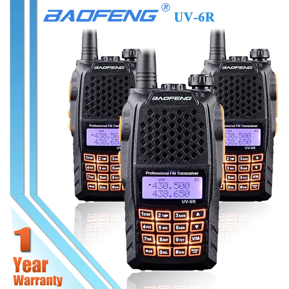 3pcs BaoFeng UV 6R Walkie Talkie VHF UHF Two Way CB Radio UV6R Dual ...