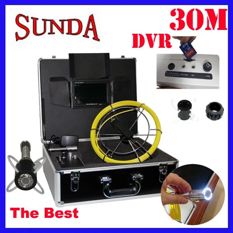 30m pipe snake insepction camera stainless steel camera 23mm camera ...
