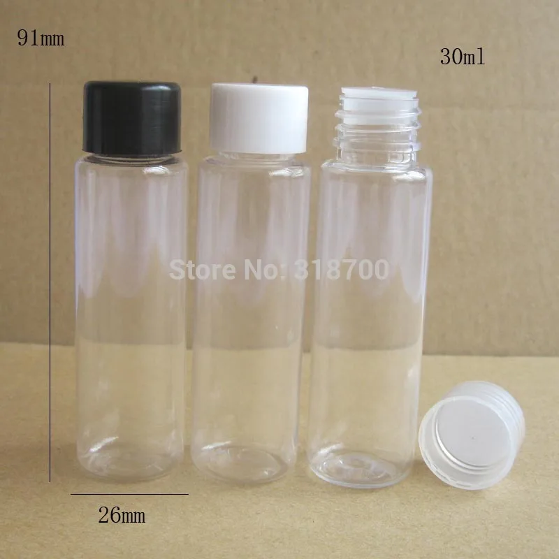 50 x 30ml Clear PET Bottle With Insert, 1oz Plastic Cream Bottle ...