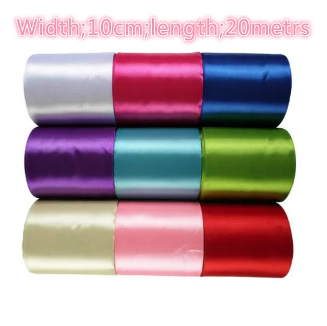 New (20 Meters) 10cm 4" Color Ribbons High Quality Decorative Satin ...