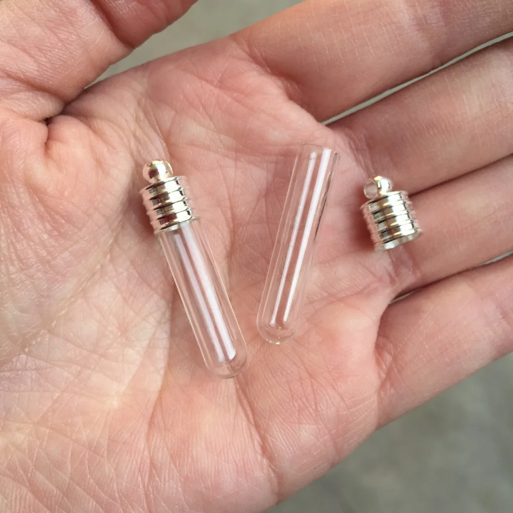 6mm Diameter Long Tube Glass Vial Bottle Mental Cap Diy Glass Vial ...