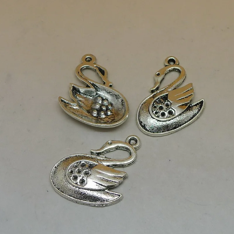40pcs Charms Goose 22x29mm 2.4g Vintage Antique Silver Zinc alloy ...