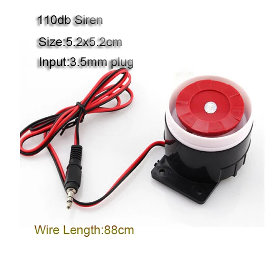 3.5mm Plug Input 110db Wire Siren for Wireless Alarm Gsm Pstn Home ...