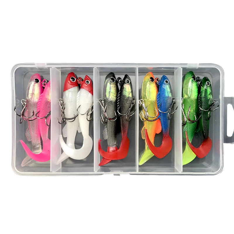 10pcs/lot Soft Lure Kit set 13g 9g Wobblers Artificial Bait Silicone ...