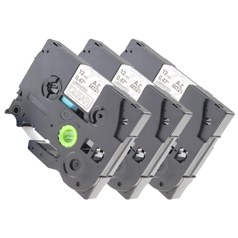 3 pcs/lot Labeling tape TZe 135 tze 135 tz 135 12mm White on Clear ...