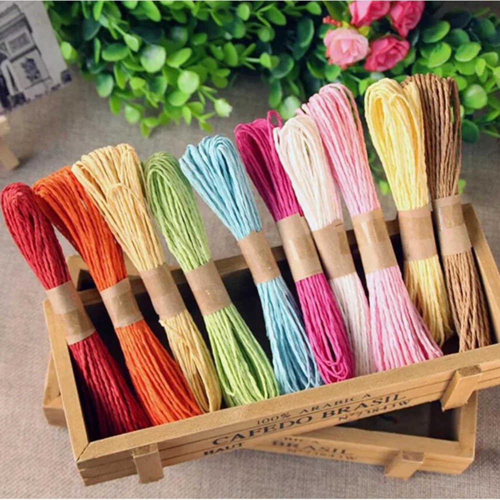 10m width2mm monochrome paper rope wedding Home decoration DIY gift box ...