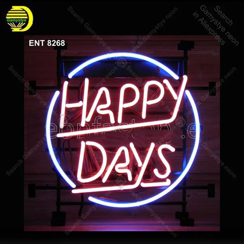 Neon Sign For Happy Days Neon Bulb Sign Custom Light Up Wall Sign For ...