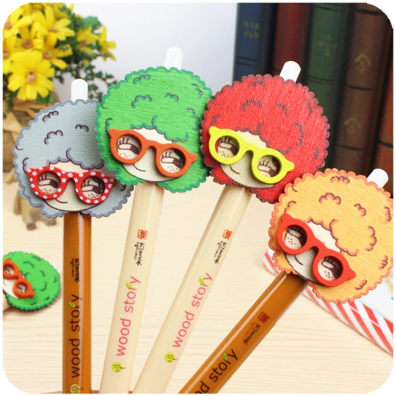 36pcs/lot Korea stationery cute cartoon Curly little girl ballpoint pen ...