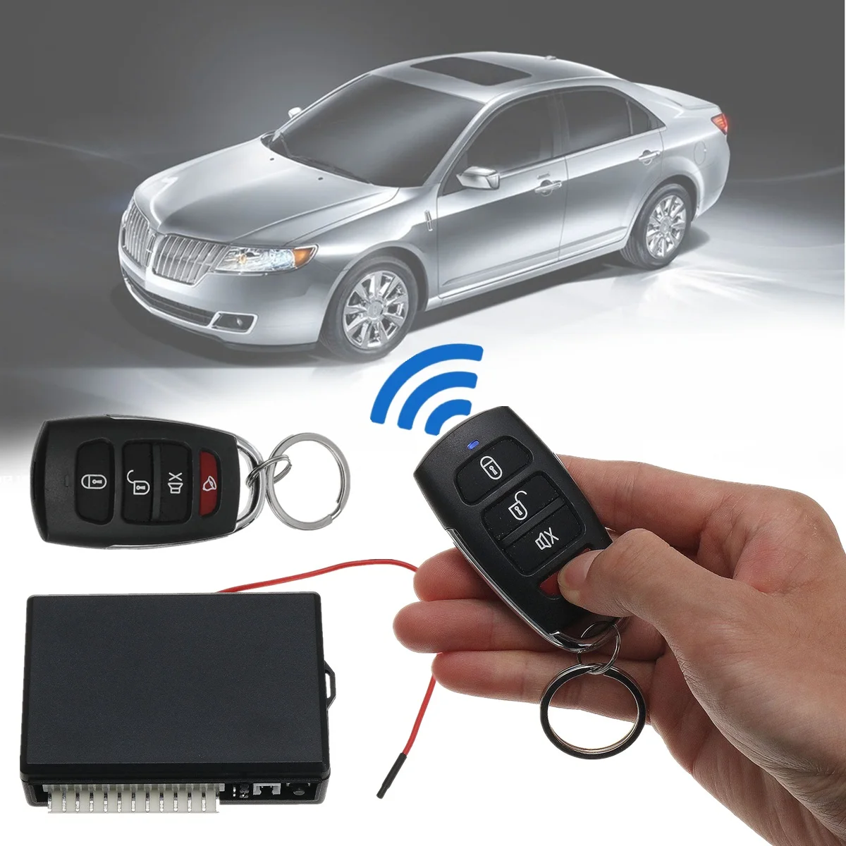 Car Security Upgrade Universal Keyless Entry System - 2 Button Remote ...