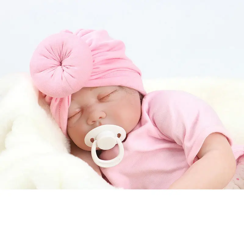 12 Colors Available Newborn Baby Hat Cotton Solid Bowknot Baby Cap Girl ...