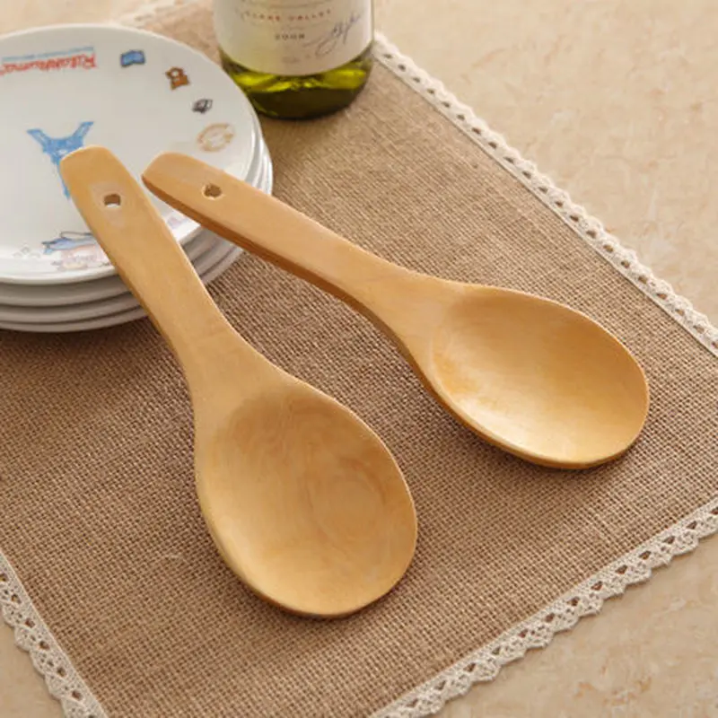 Unpainted-natural-long-handle-wooden-spoon-rice-spoon-rice-shovel-rice ...