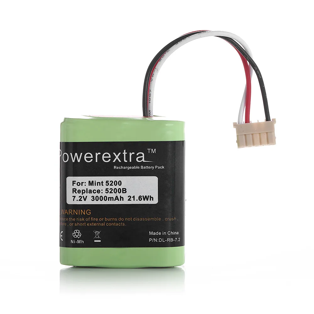 Powerextra 3000mAh 7.2v NI MH Replacement Battery For iRobot Mint Plus ...