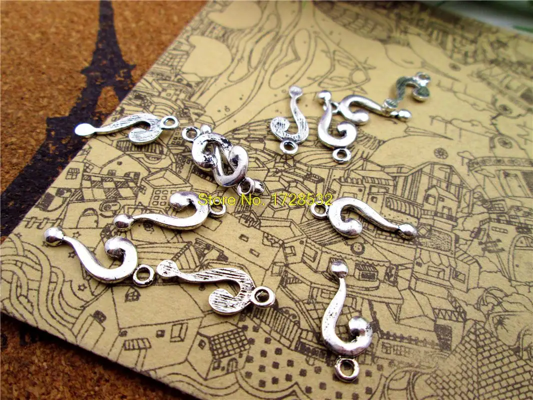 60pcs question mark Charms Antiqued Silver Tone question mark charm ...