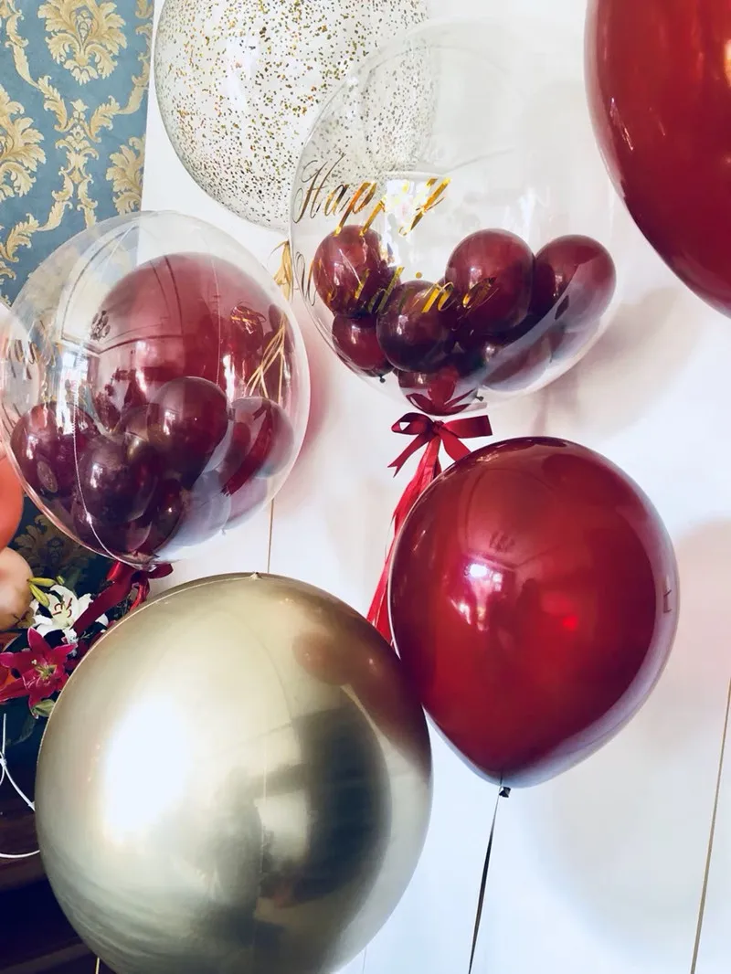 Transparent PVC Balloon Birthday Party Decoration Helium Ballons Bobo ...