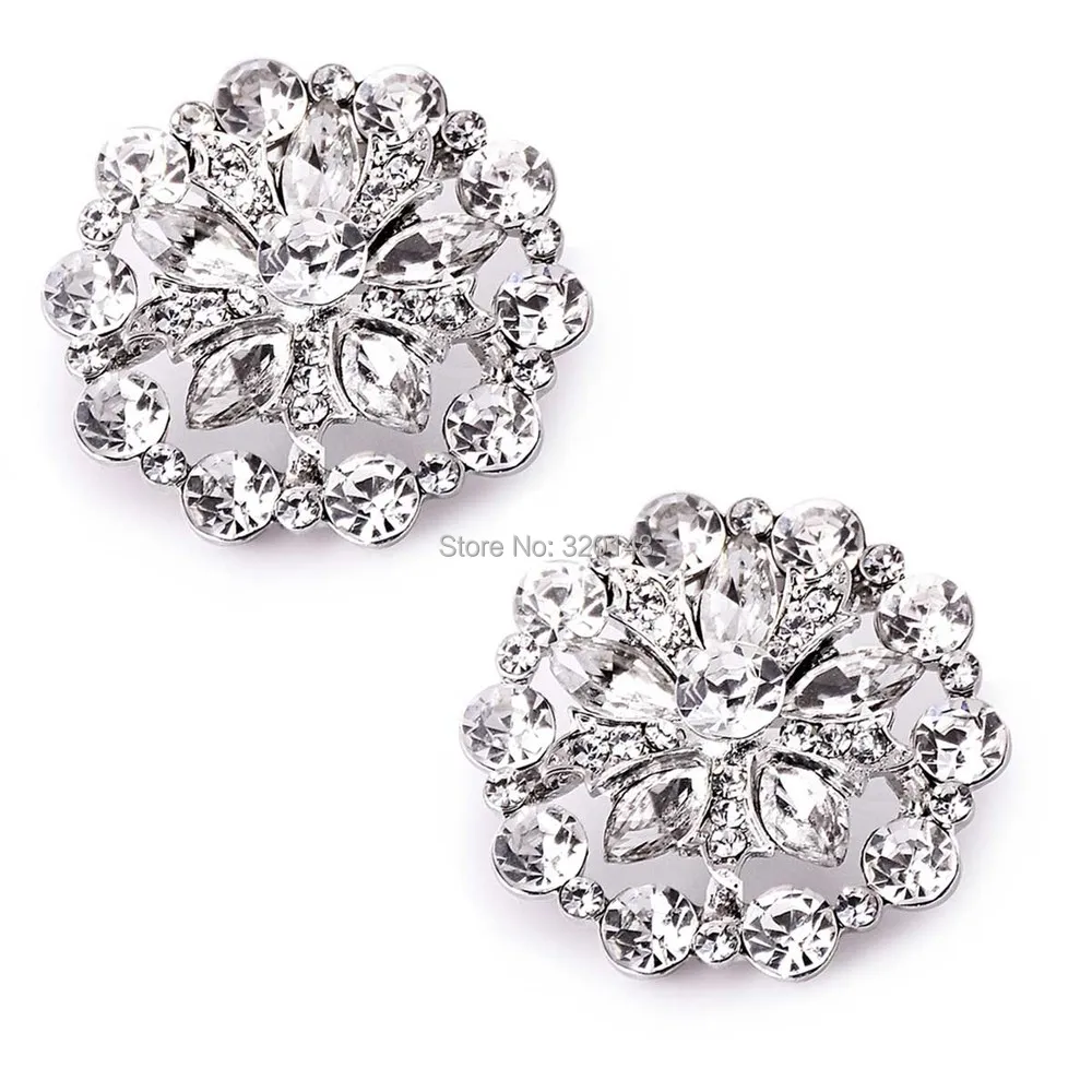 ElegantPark AH Fashion New Rhinestones Round Removable Shoes Clips For ...
