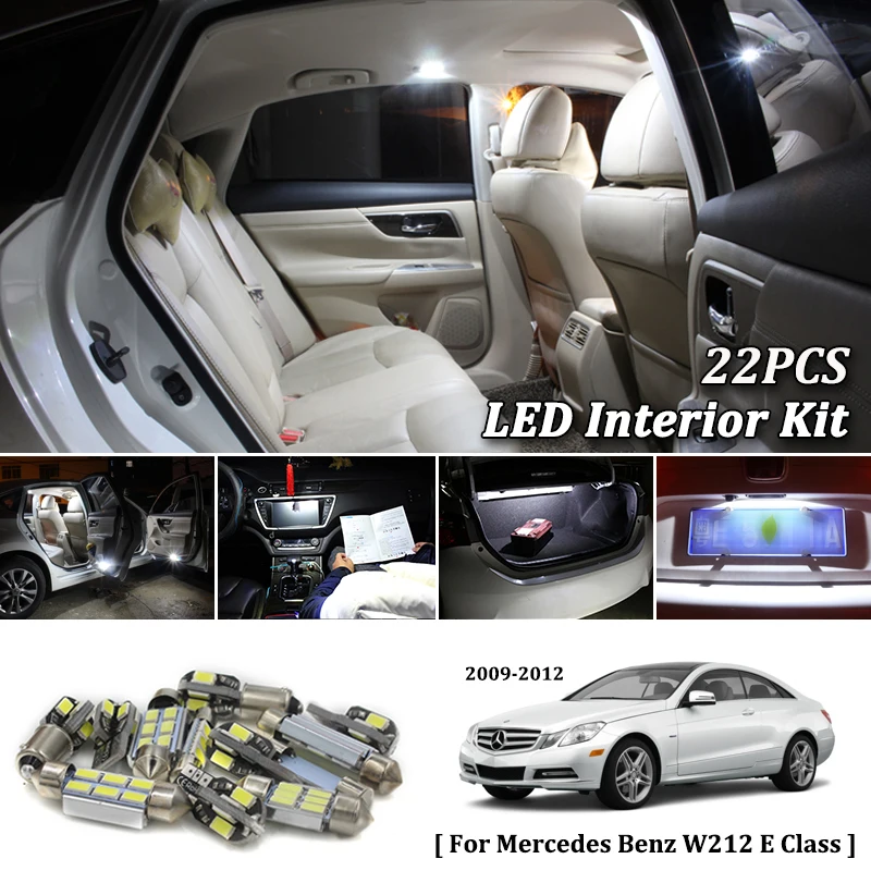 22X White Canbus led Car interior lights Package Kit for Mercedes Benz ...