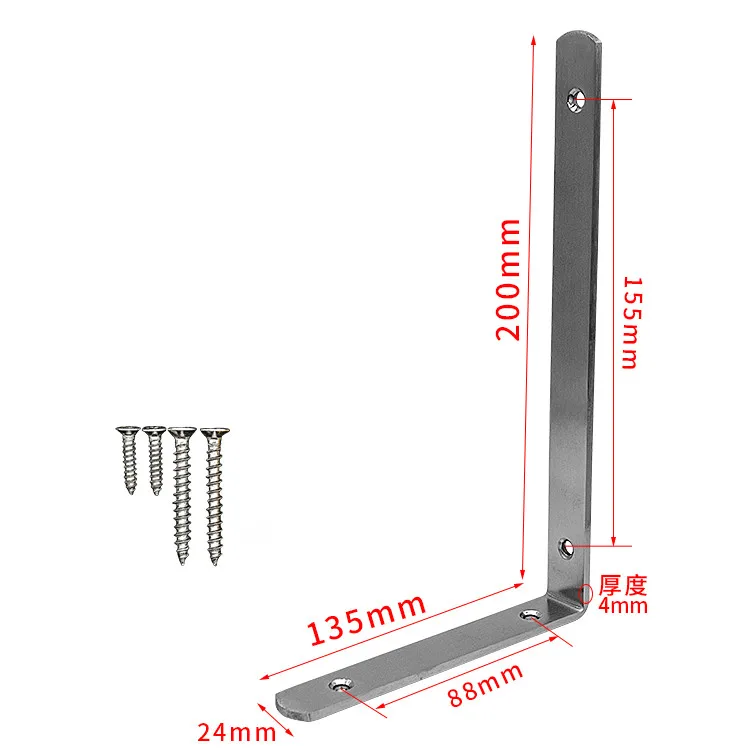 Stainless Steel L Shape Hardware Angle Brackets Metal Support Brackets ...