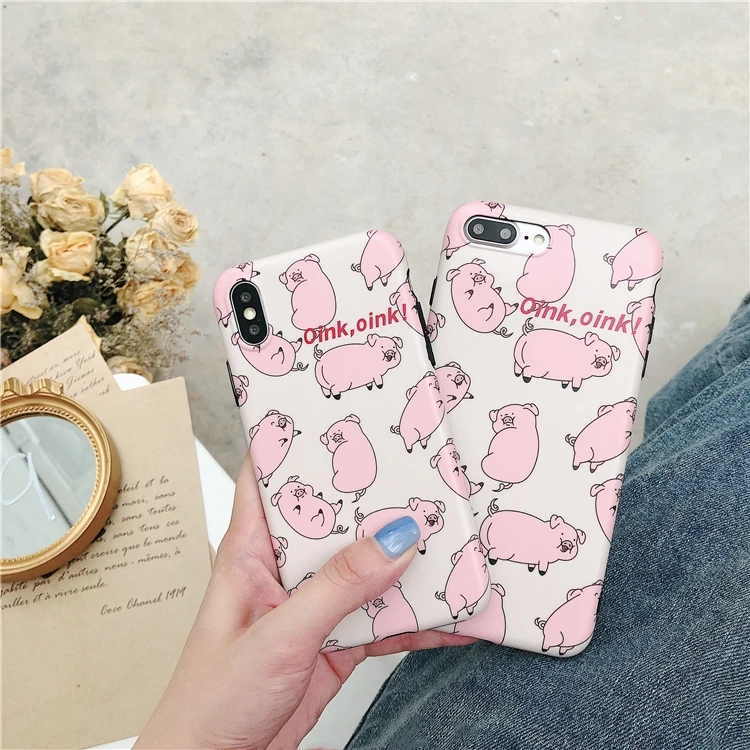 Korean Fresh Cute oink oink Pink Pig Cartoon Soft TPU Case Cover For ...