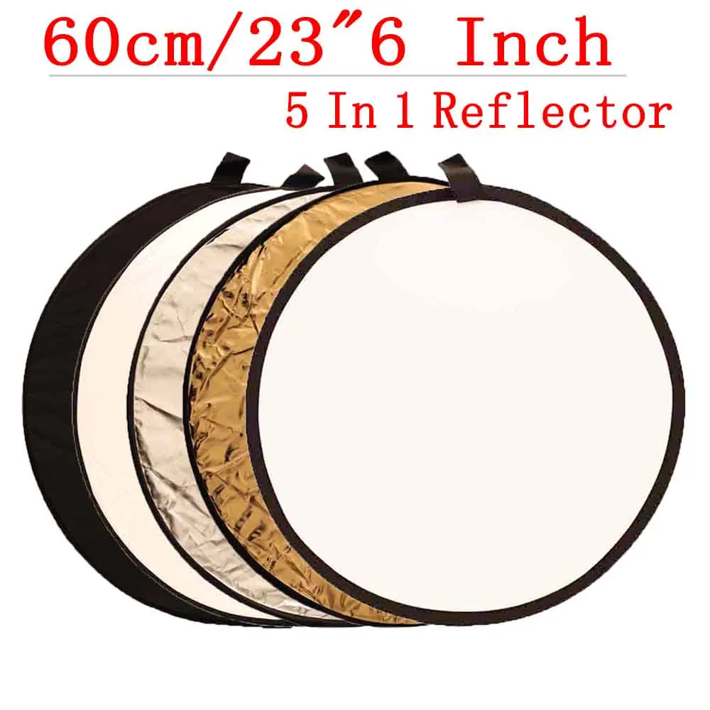 New 60CM/23" 6 Inch Portable 5 In 1 Round Reflector Collapsible Photo ...