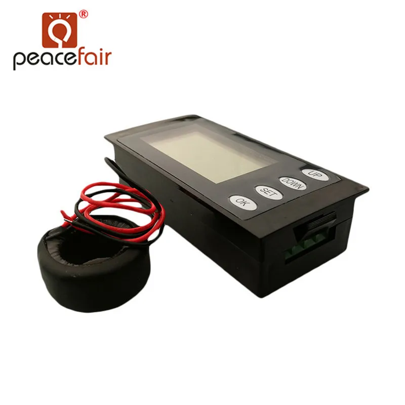 PEACEFAIR-Single-Phase-Digital-LCD-Watt-Meter-AC-220V-100A-5IN1-Current ...
