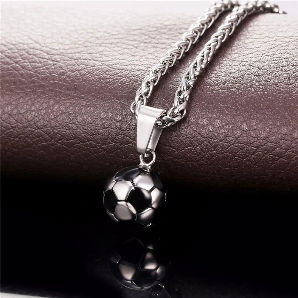 Sporty necklace soccer Pendant With Chain Stainless Steel