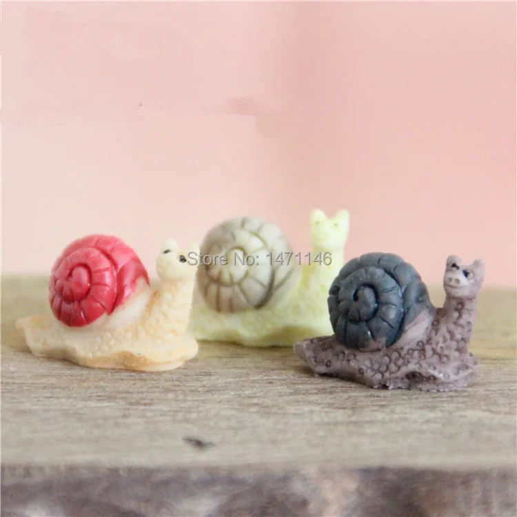 10 piezas/Mini hermoso Caracol (amarillo/gris/rojo) /Gnomo de jardín de ...