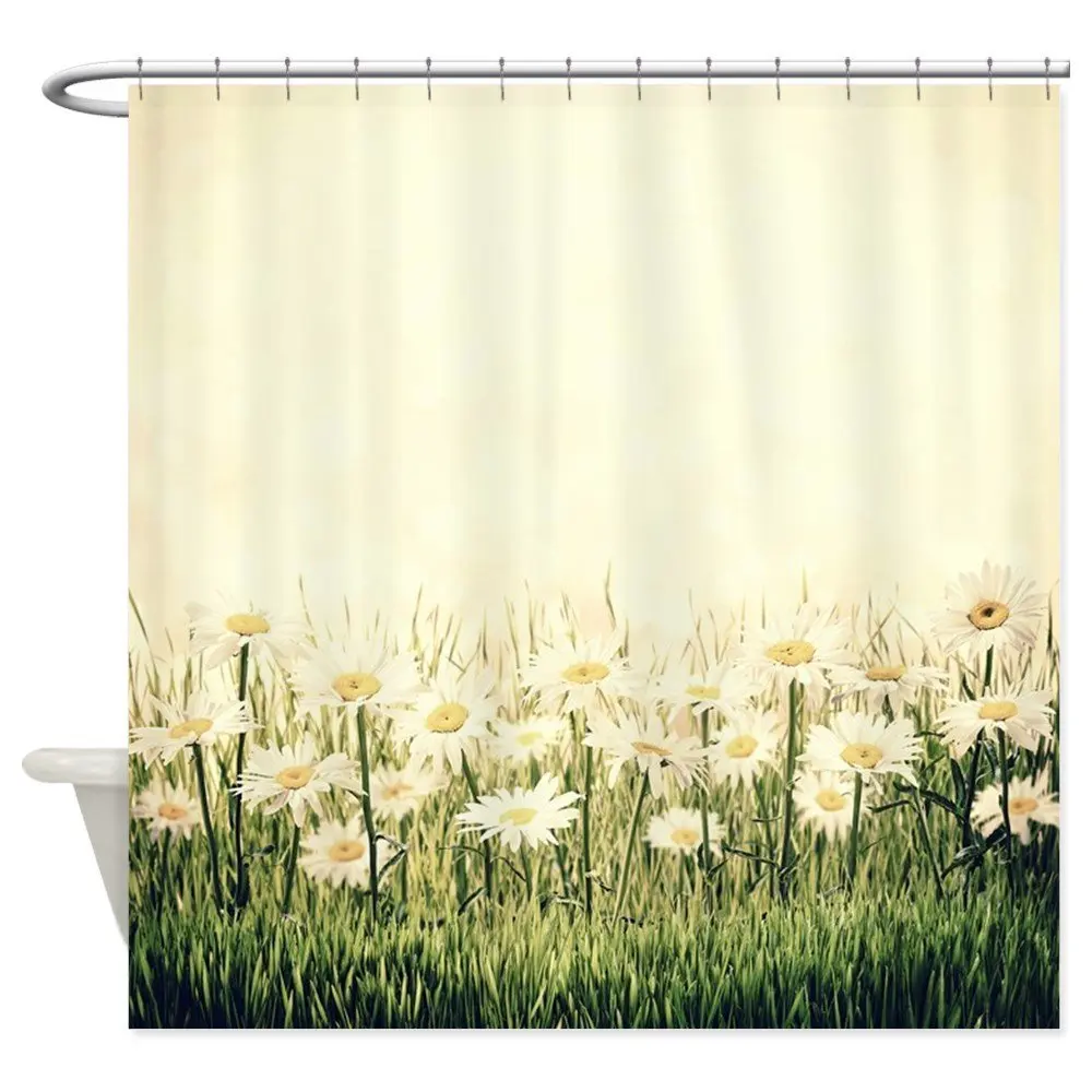 Rustic Daisies Decorative Fabric Shower Curtain Bath Products Bathroom