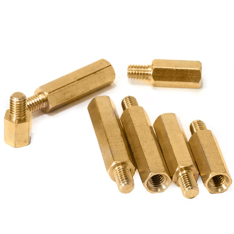 M4xL+ 6 мм Шестигранная латунная Мужская и Женская Стойка с резьбой Шестигранная компьютерная ...