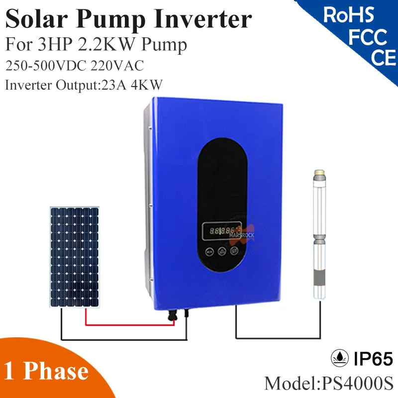 4000 W 220VAC 23A 1 fasi inverter pompa solare con IP65 pieno ...