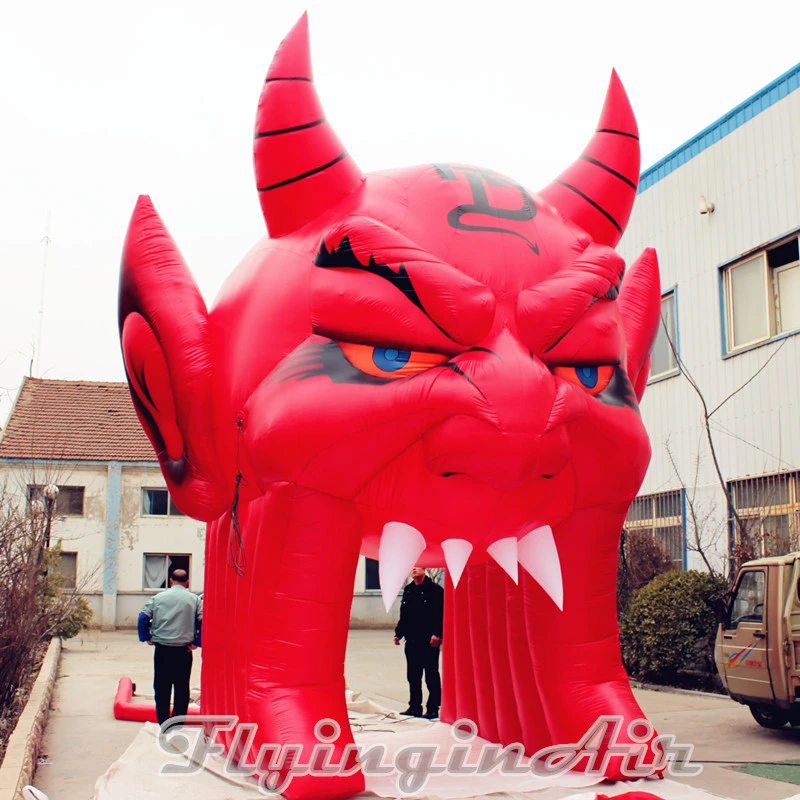 5m Giant Halloween Tunnel Inflatable Devil Archway Demon Head Arched ...