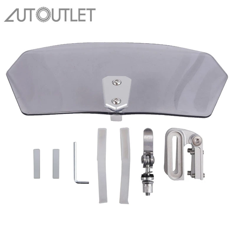 Autoutlet Adjustable Windscreen Wind Deflector Universal Motorcycle ...