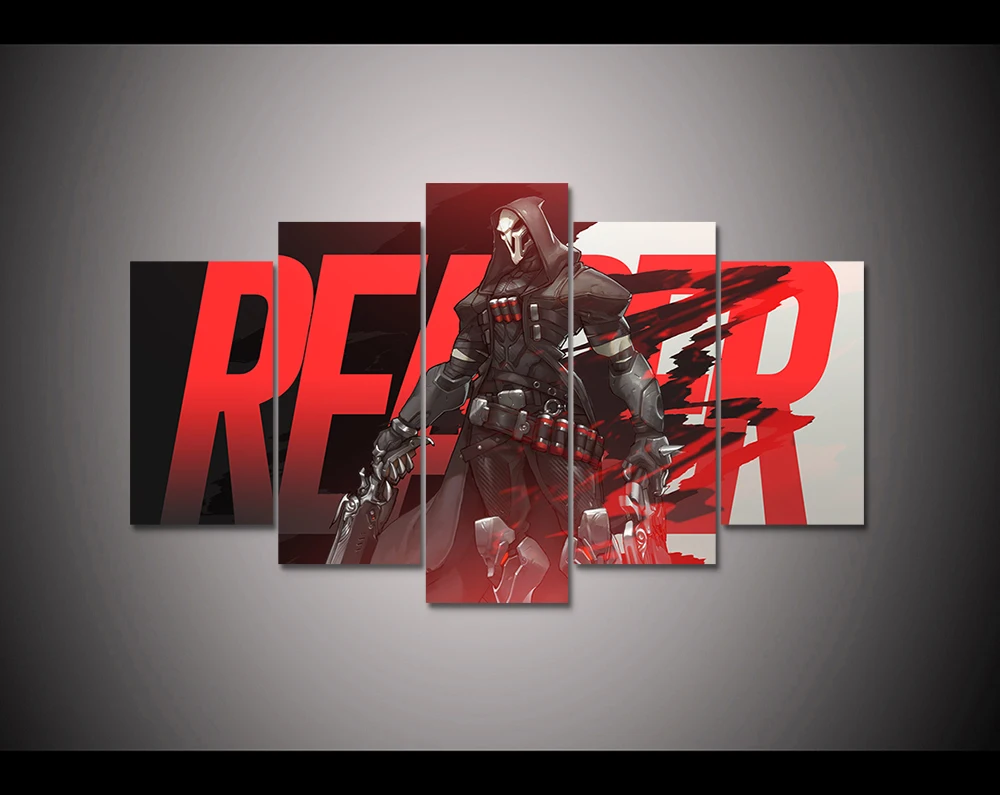 Game poster 5 panel printed canvas painting overwatch poster modern ...