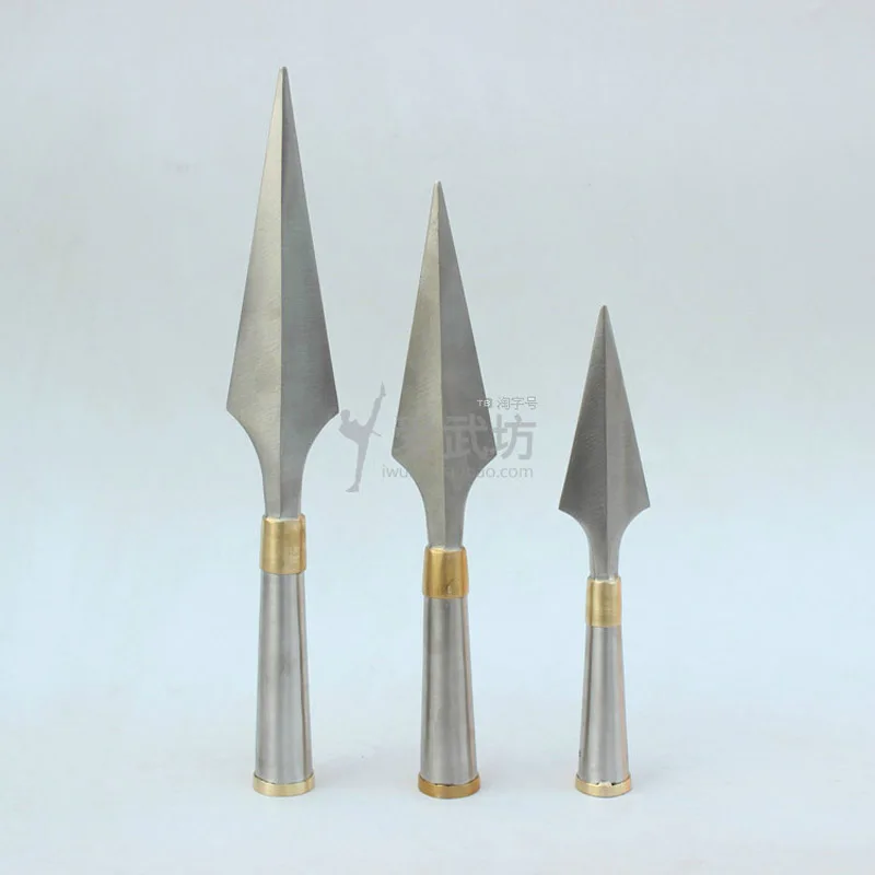 Red tasselled Spear Head Stainless Steel Wushu Weapon Martial Arts ...