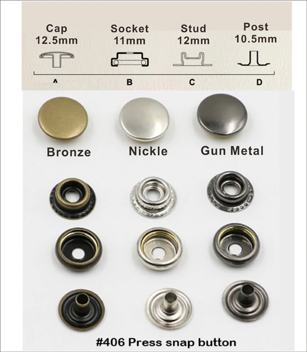 Metal Snap Buttons Fasteners