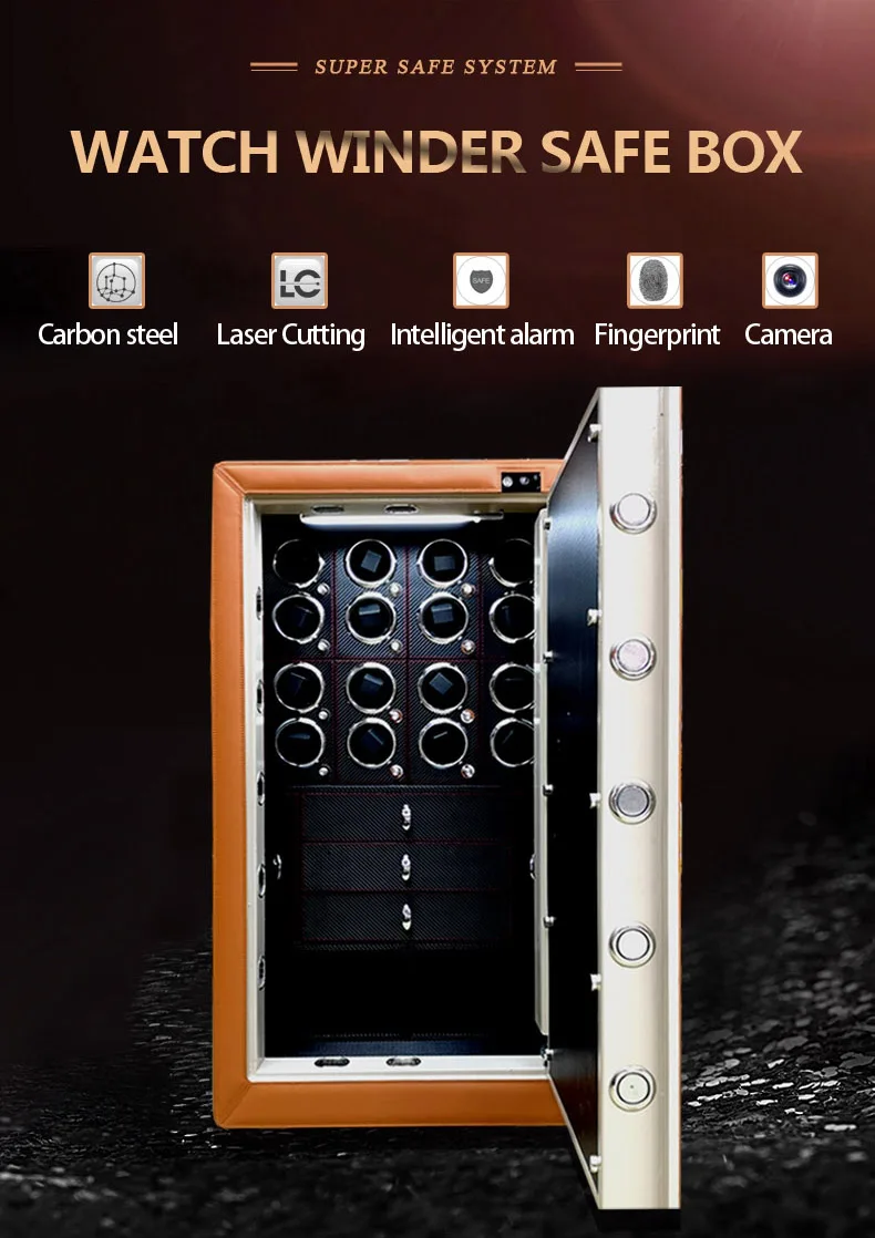 Super Watch Safe Box 12 Automatic Watch Winder Steel Safety Cabinet ...