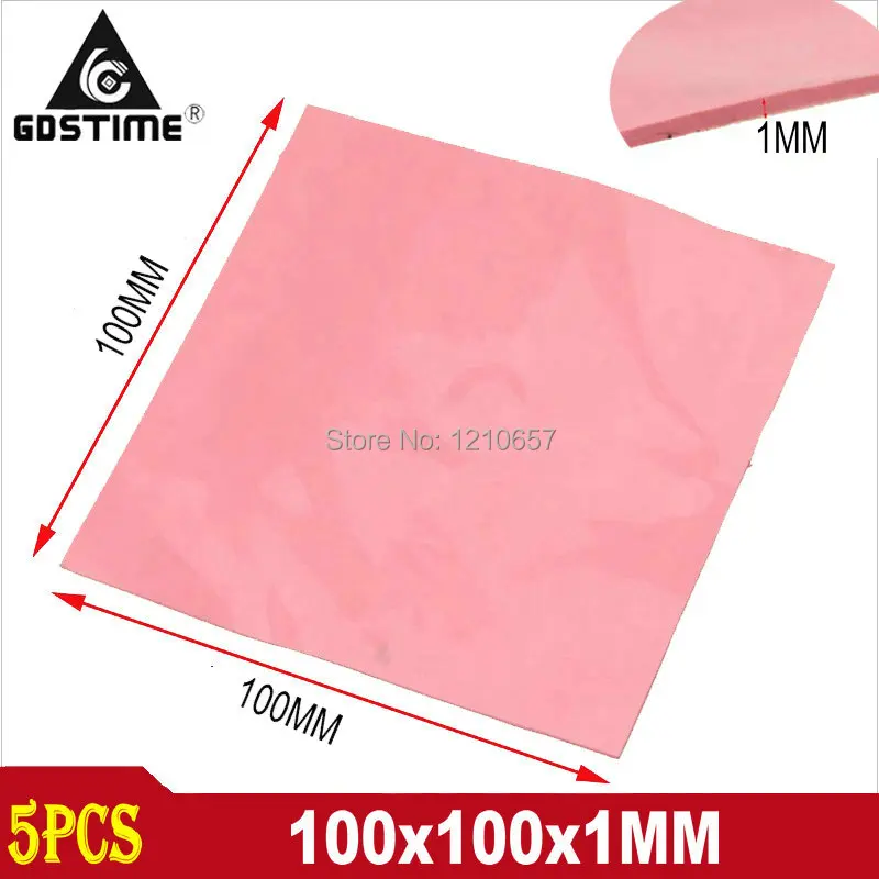5 Pieces Lot Pink Silicone Thermal Pad 100mm X 100mm X 1mm 1mm Thick ...