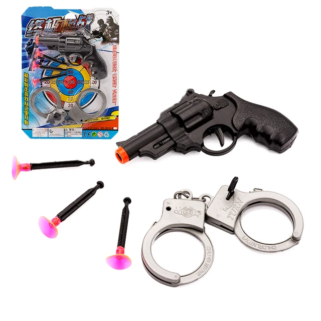 Police Handcuffs Toy airsoft gun pistol set Pretend Play Hand Cuffs ...