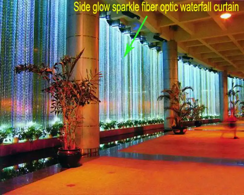 side glow sparkle flash point glow fiber optic cable,waterfall curtain ...