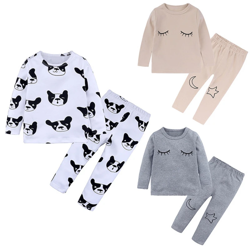 Kids Pajamas Children Sleepwear Home Wear Clothes Sets Boys Girls Night ...
