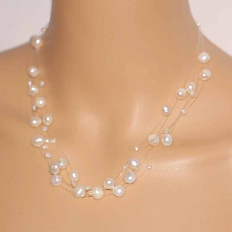 Fashion Fresh Water Pearl Necklace 2016 Jewelry For Women Multi Strand