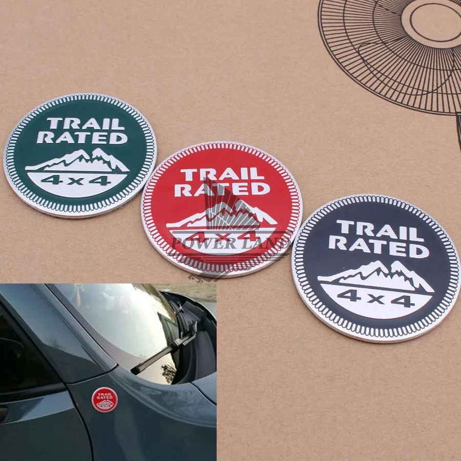 3D Car Sticker Trail Rated 4X4 3D Emblem Badge Decal For Jeep Wrangler ...