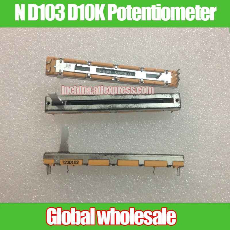 3 Buah Potensiometer Geser Lurus 75Mm N D103 D10K/Mono Fader untuk ...