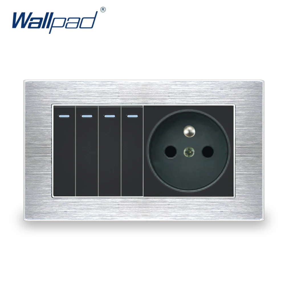 Aliexpress.com : Buy 4 Gang 2 Way EU Socket French Standard Wallpad ...