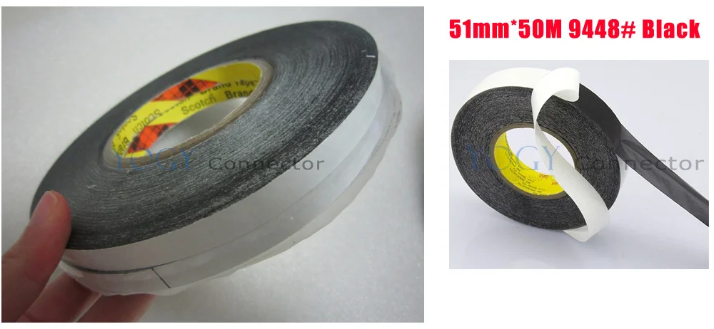 1x 51mm*50M 3M 9448 Black Two Sided Tape for Electrical Control Panel ...