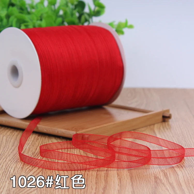 1/4''( 0.6cm) Red Single Face Organza Ribbon Wedding Decoration Gift ...