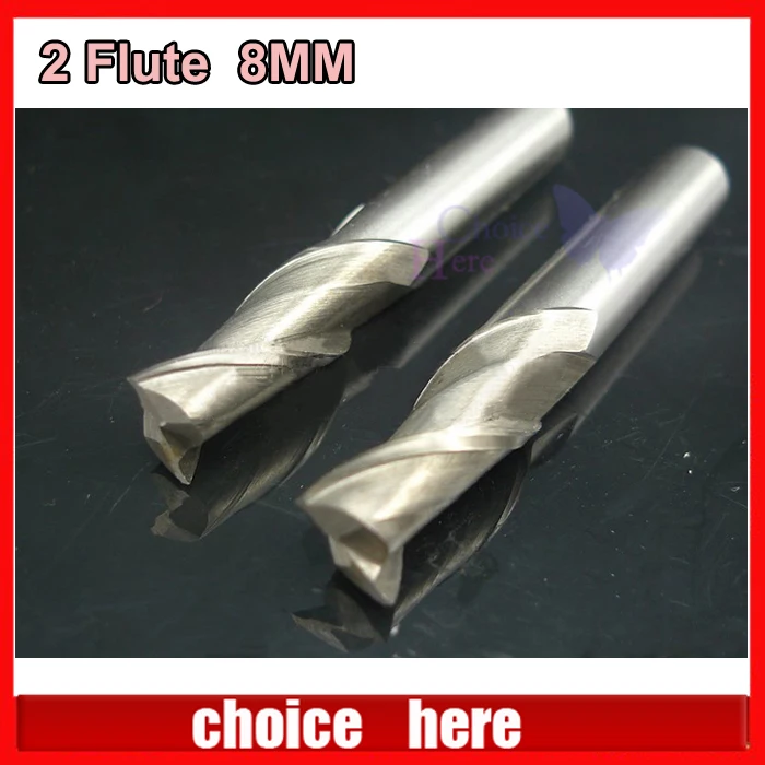 10Pcs/lot 2 Flute Head 8mm End mills Milling cutter CNC bits tools 8*8 ...